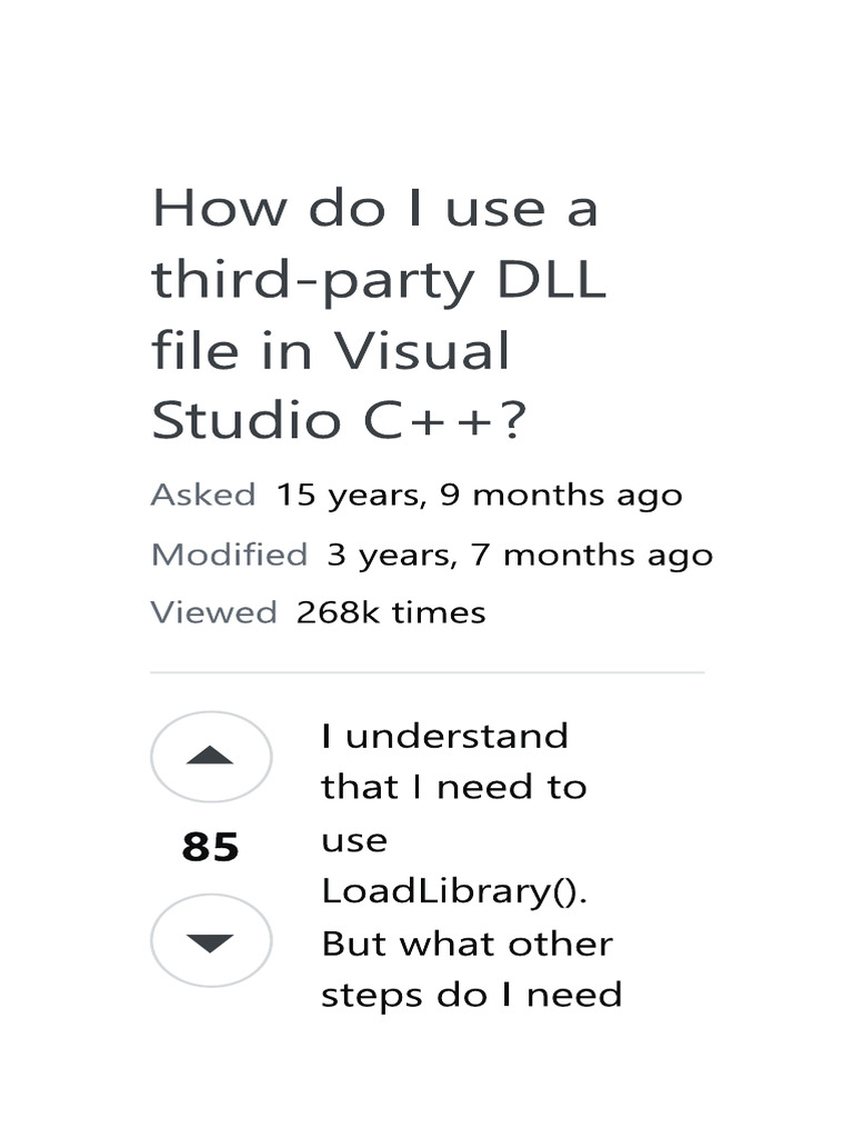 How Do I Use A Third-Party DLL File in Visual Studio C++ | PDF