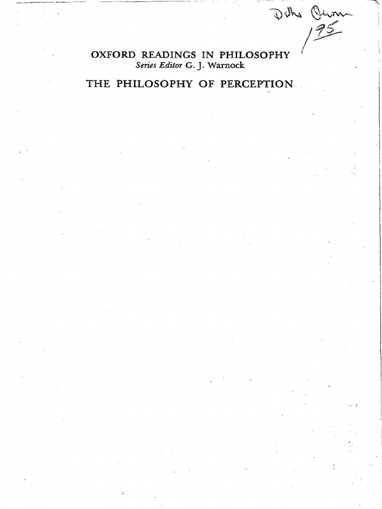 The Philosophy of Perception Warnock | PDF | Knowledge | Rebecca