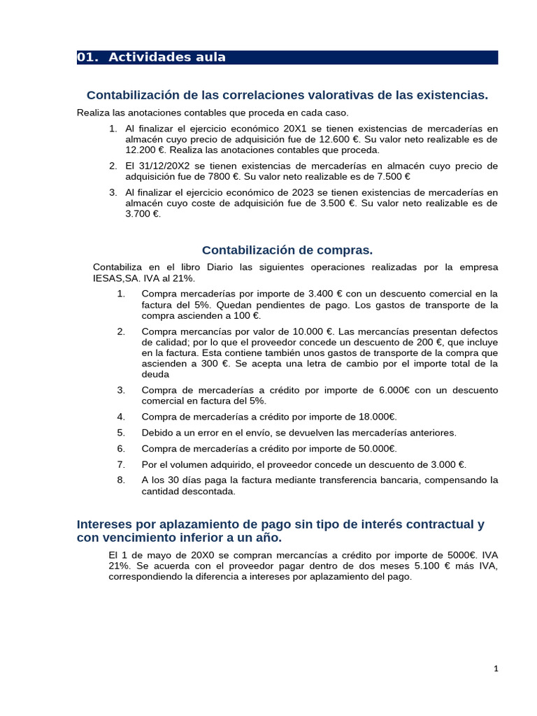 Actividades Del Aula | PDF | Bancos | Transferencia bancaria