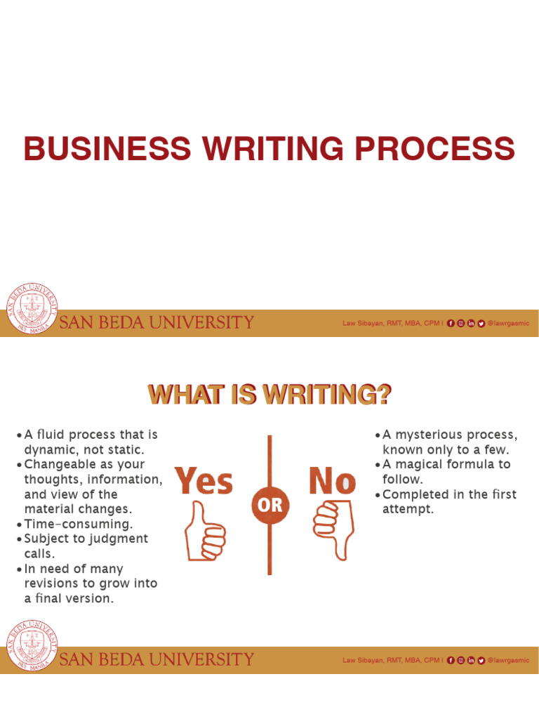 Business Writing Process: Law Sibayan, RMT, MBA, CPM - @lawrgasmic ...
