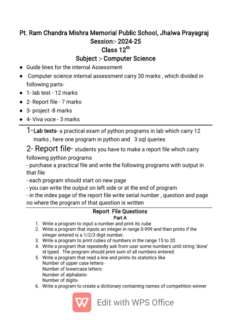 Class 12 Internal Assesement-1 | PDF | Sql | Letter Case