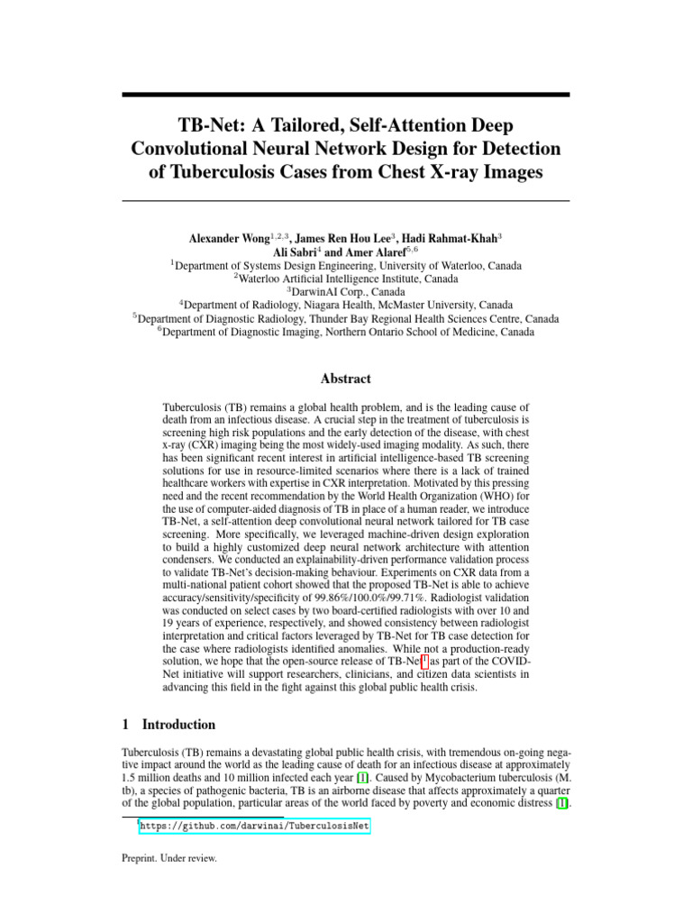 TB-Net A Tailored, Self-Attention Deep Convolutional Neural Network Design For Detection of ...