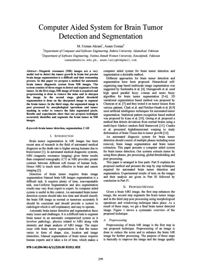 Computer Aided System For Brain Tumor Detection and Segmentation | PDF | Image Segmentation ...