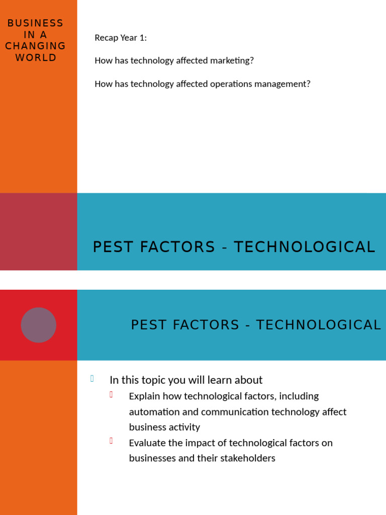 6 PEST Factors Technological | PDF | Brand | Supply Chain