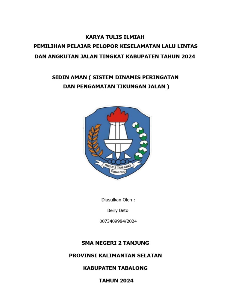 Inovasi Sidin Aman untuk Keselamatan Lalu Lintas | PDF | Sains ...