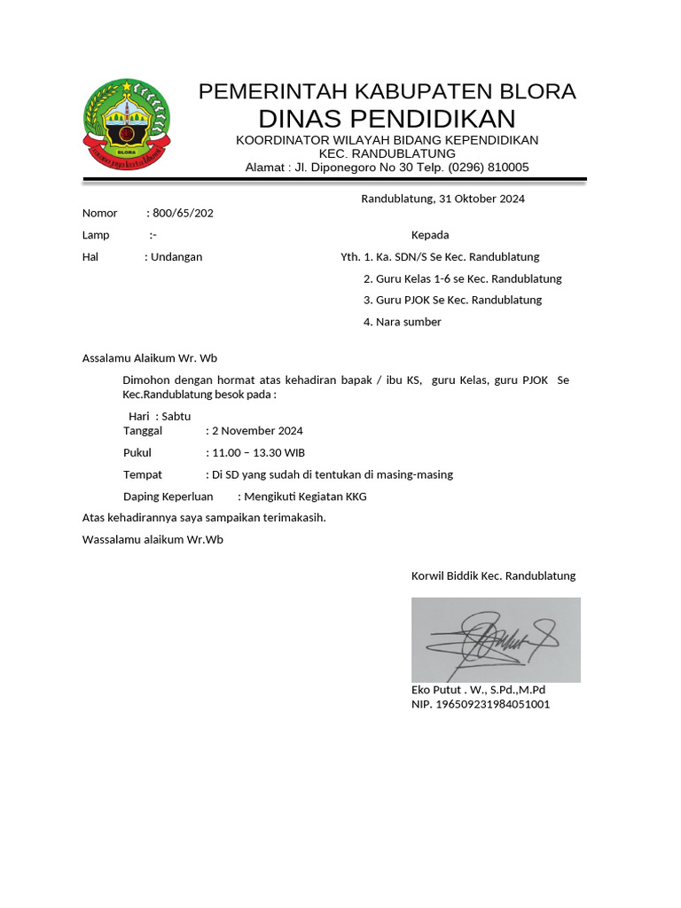 Undangan KKG 2 | PDF