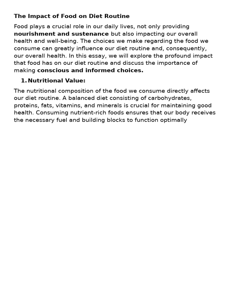 The Impact of Food | PDF