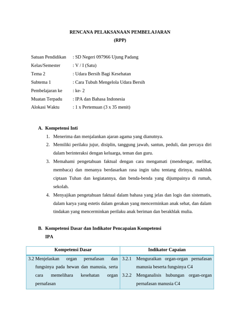 Contoh RPP IPA | PDF