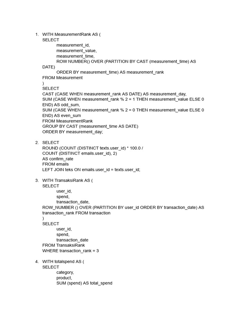 SQL Queries for Data Analysis Insights | PDF | Teaching Methods & Materials | Computers