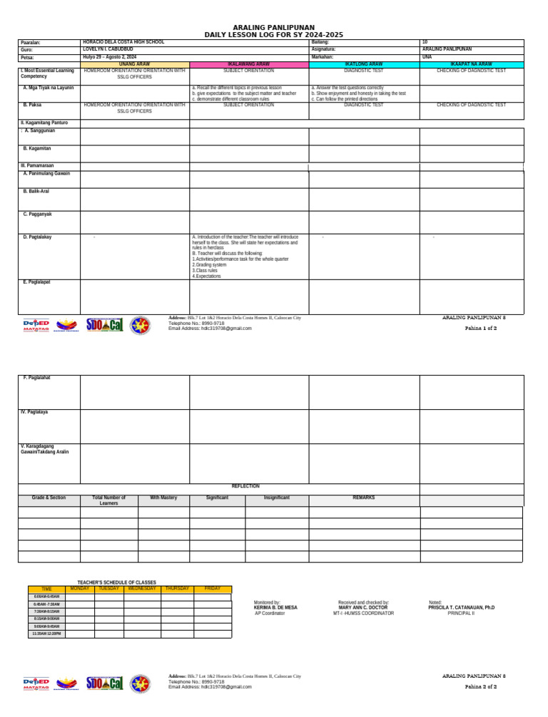 AP Dll Blank Template 1 | PDF | Pedagogy | Learning