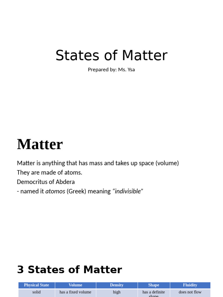 Grade 9 Chemistry State of Matter | PDF | Mixture | Chemical Substances