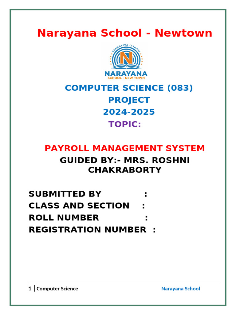 Payroll Management System Project | PDF | Python (Programming Language) | Computing