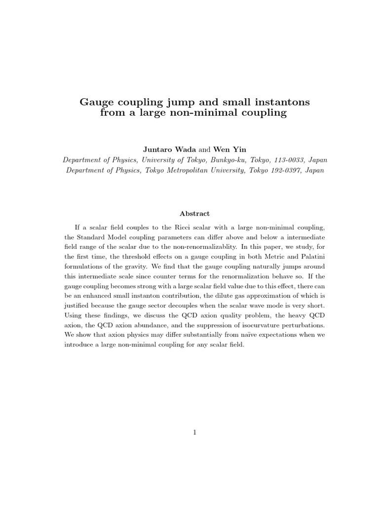 Gauge Coupling Jump and Small Instantons From A Large Non-Minimal ...