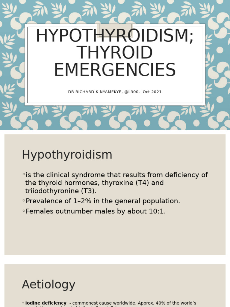 HYPOTHYROIDISM | PDF | Thyroid | Hypothyroidism