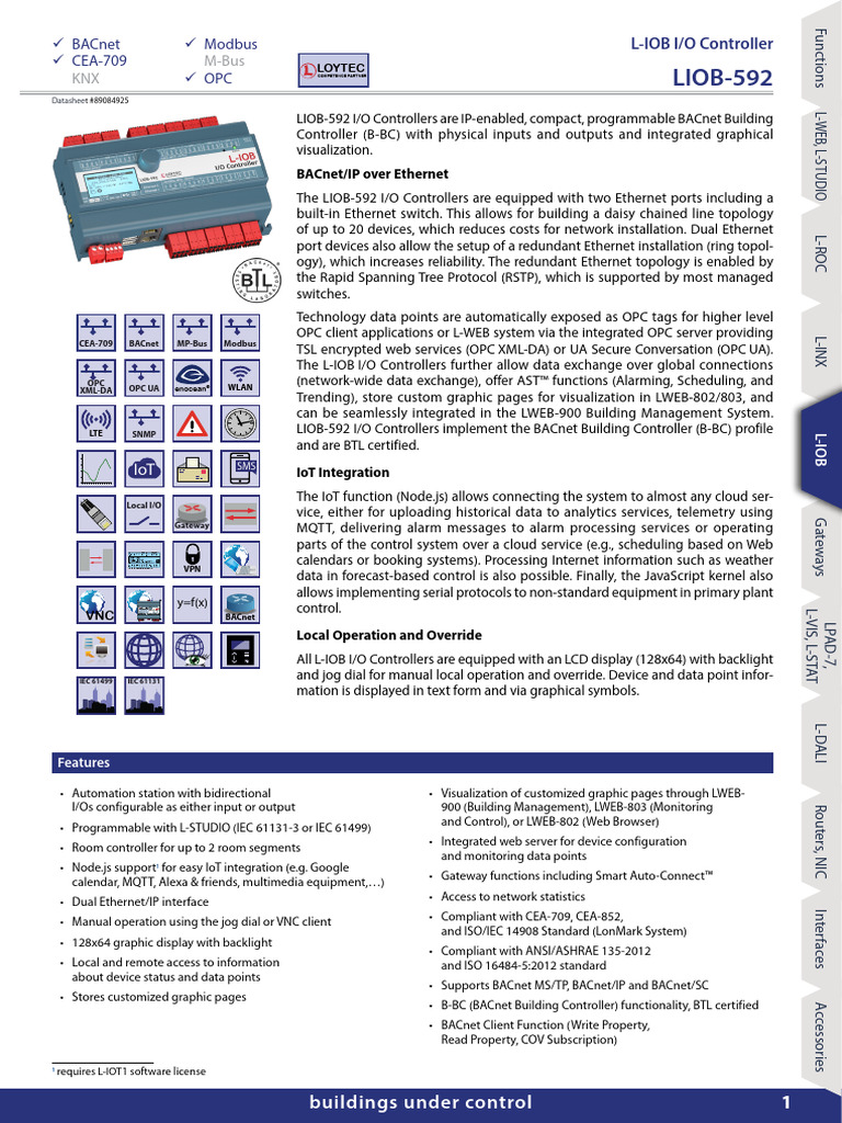 Datasheet_LIOB-592 | PDF | Network Topology | Computer Network