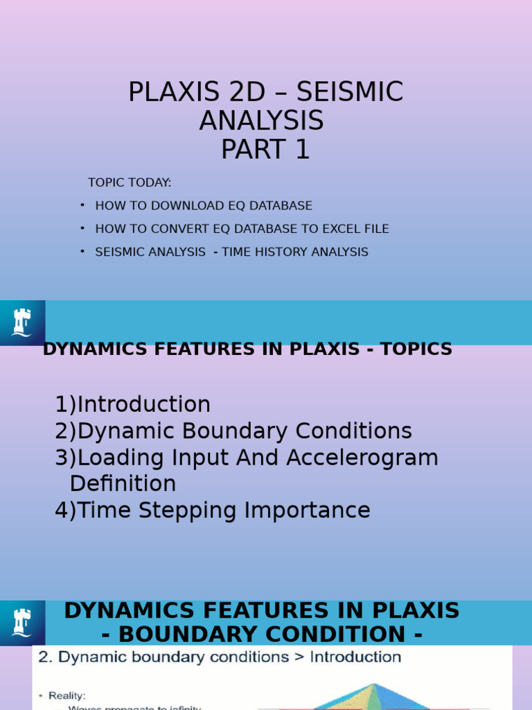 Seismic Analysis with PLAXIS 2D | PDF