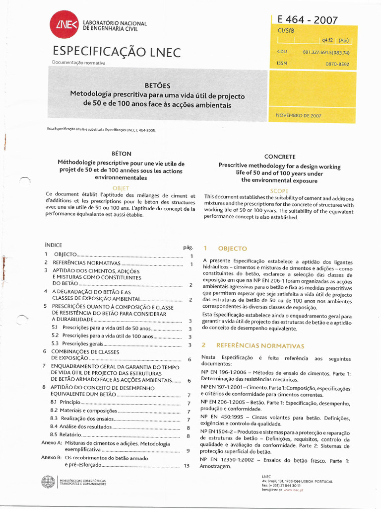 Lnec - e 464-2007 | PDF