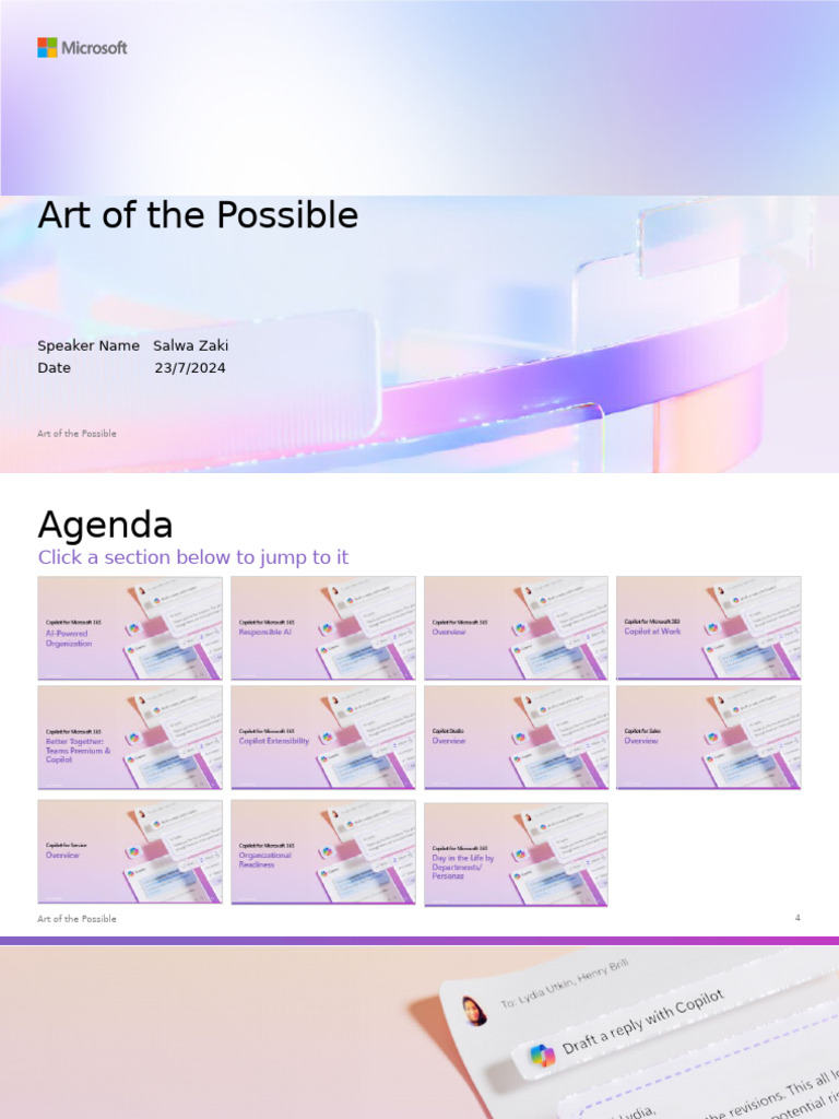 06 - Copilot for Microsoft 365 Workshop - Art of the Possible_V24.04 [Autosaved] | PDF ...