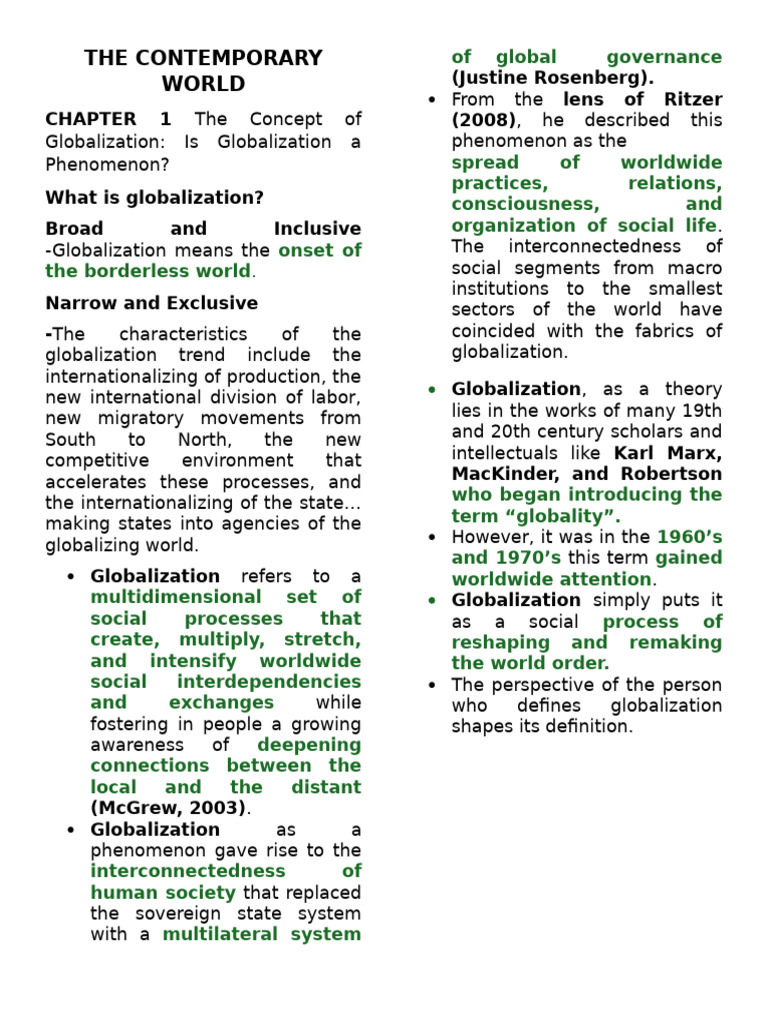 Ss1d Chapter 1-3 | PDF | Globalization | Institution