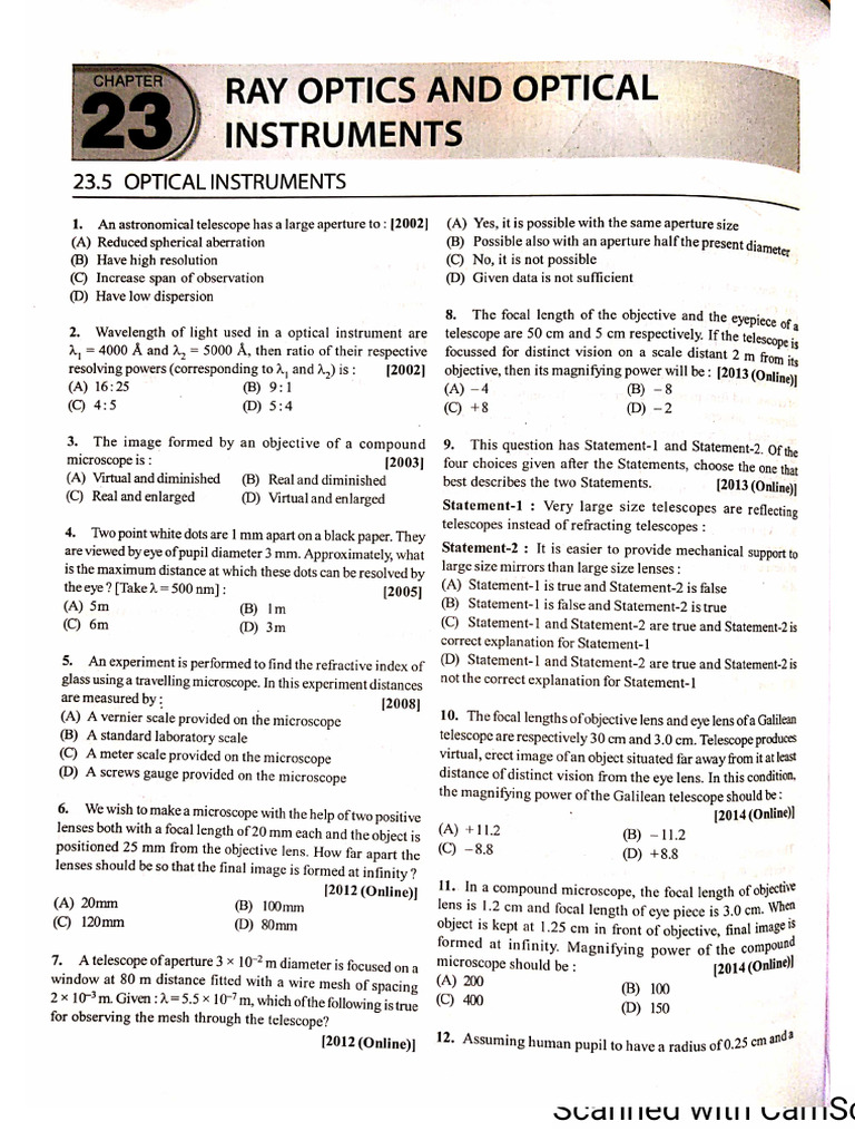 Optical Instruments MAINS | PDF
