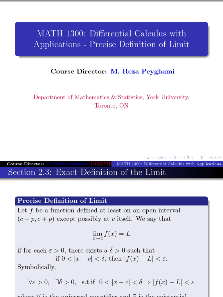 Precise Limit | PDF | Limit (Mathematics) | Function (Mathematics)