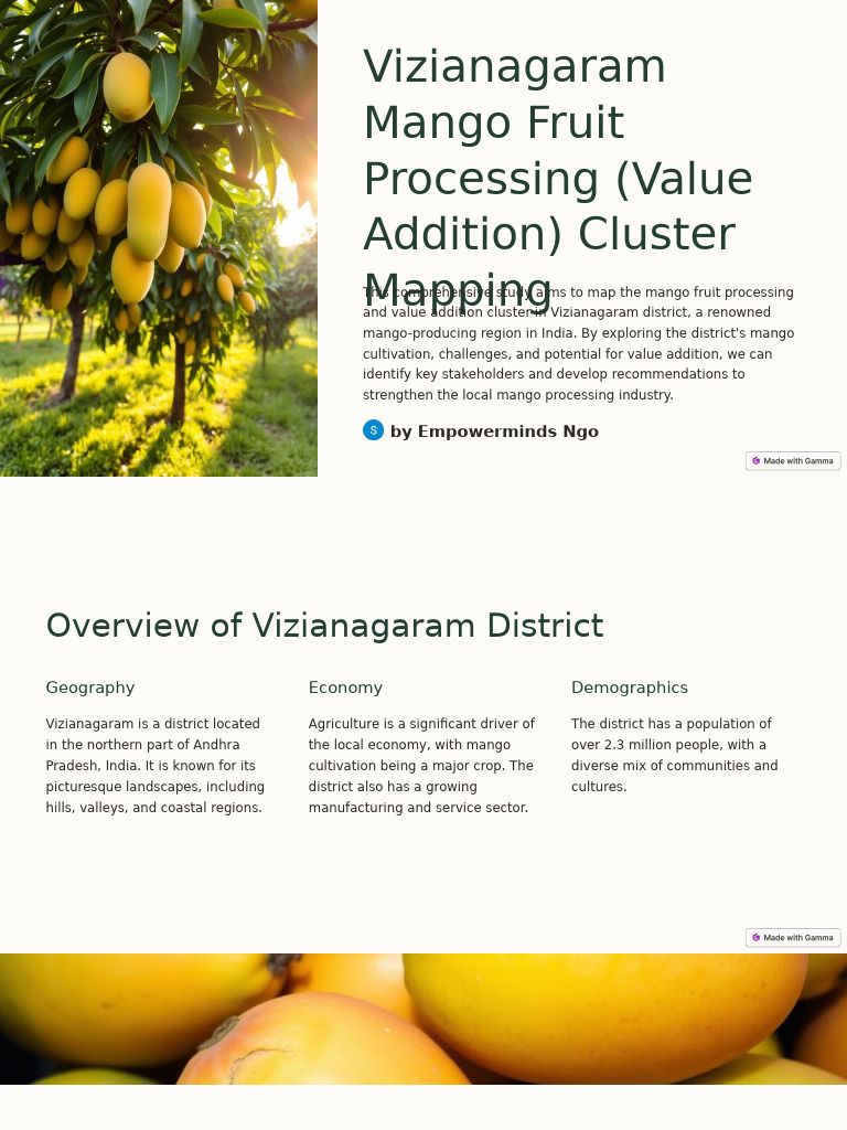 Vizianagaram Mango Fruit Processing Value Addition Cluster Mapping | PDF | Mango | Agriculture