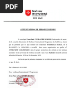 Attestation de Service Rendu | PDF