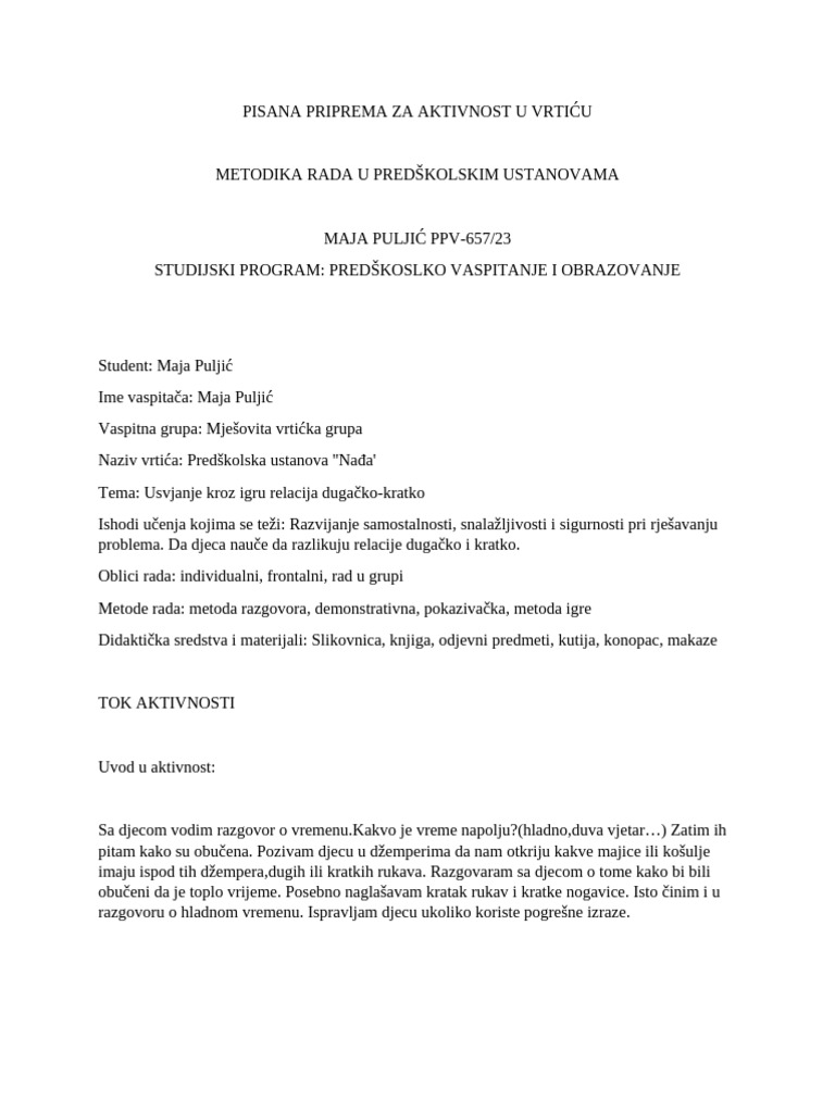 Priprema Za Čas | PDF