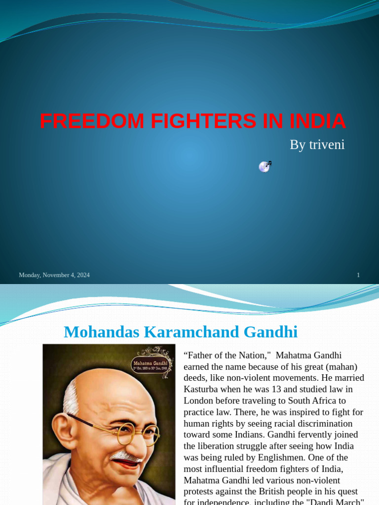 Freedom Fighters in India | PDF | Mahatma Gandhi | Indian Independence ...
