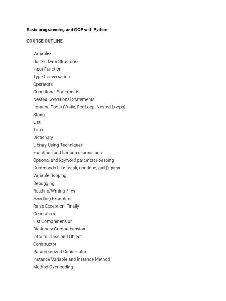 Basic programming and OOP with Python | PDF