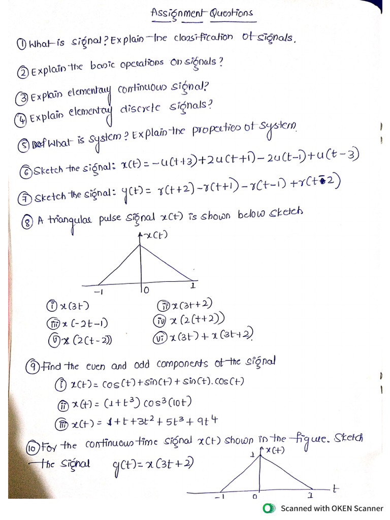 Assignment Questions of S and DSP | PDF
