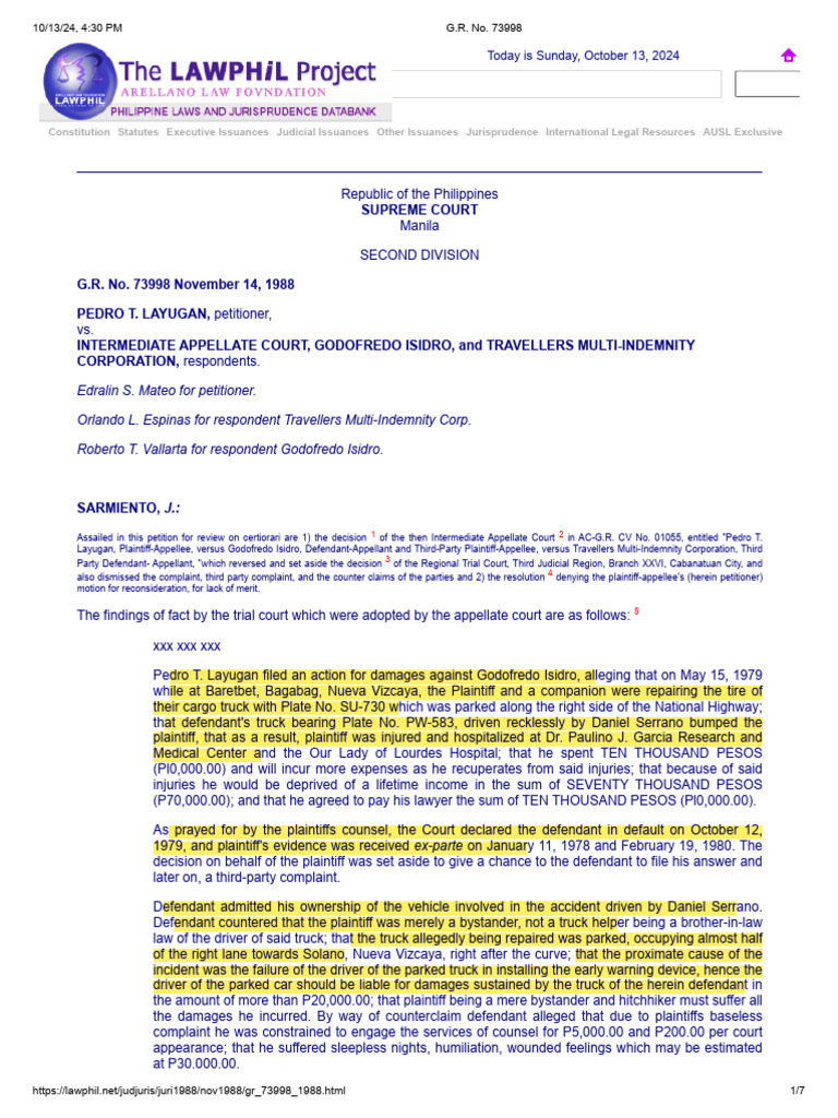 Supreme Court Ruling on Layugan vs. Isidro | PDF | Common Law | Legal ...