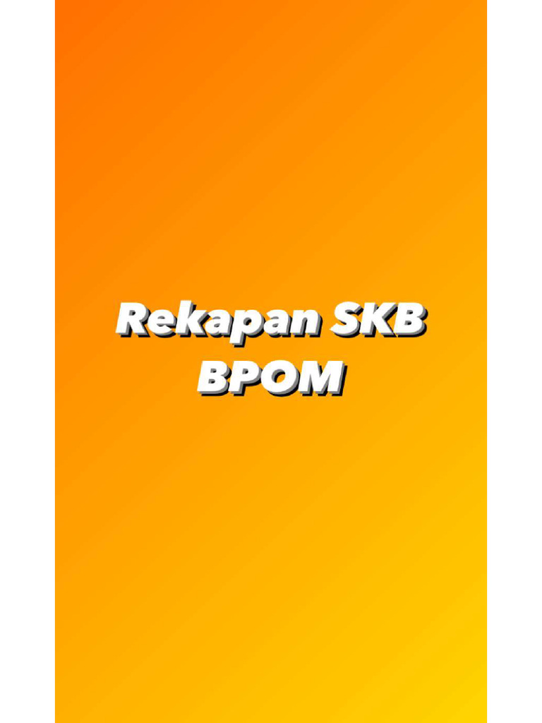 SKB Bpom | PDF | Pengembangan Diri