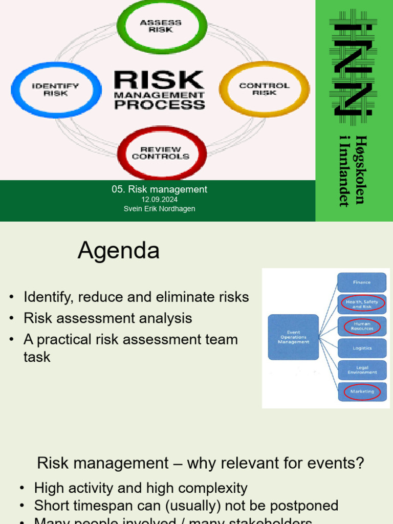 Risk Management For Events. 12.09.2024 | PDF | Risk | Risk Management