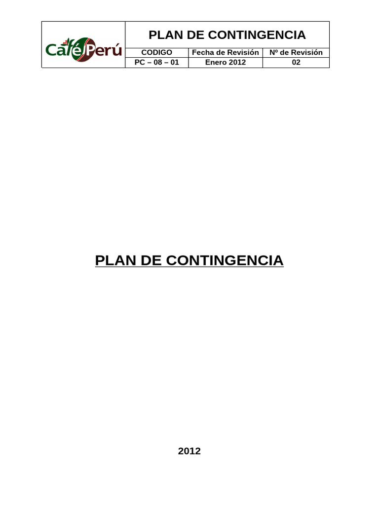 Plan de Contingencia 2012 | PDF | Defensa Civil | Incendios
