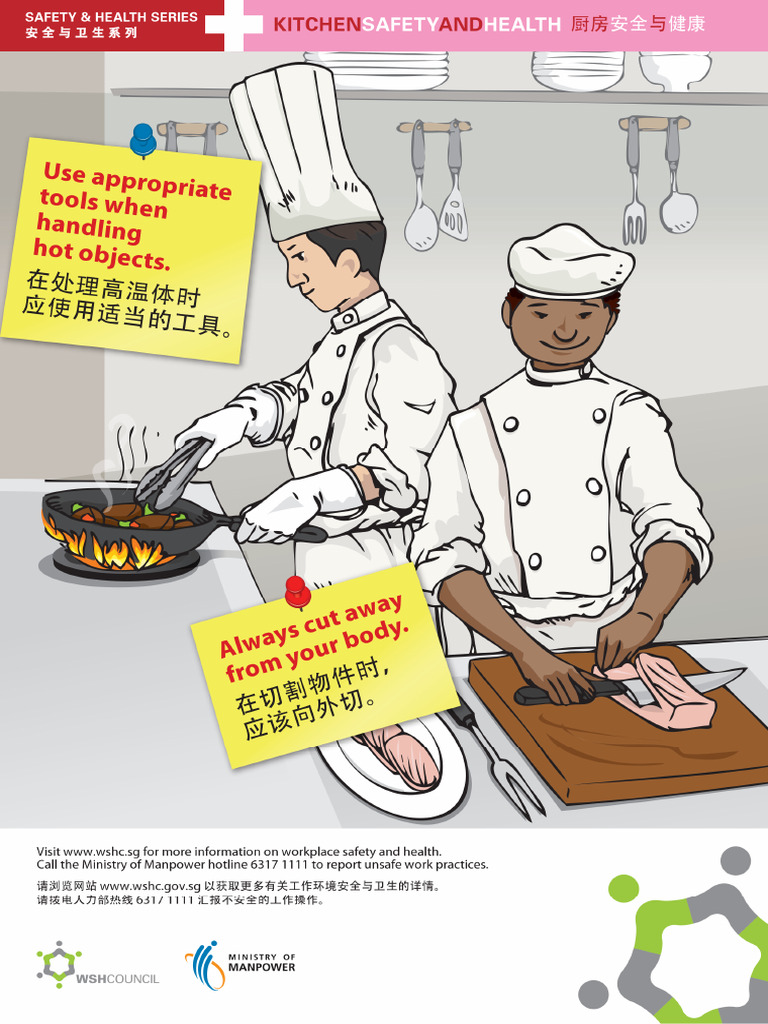 Handling Hot and Sharp Objects Posters English Chinese PDF | PDF