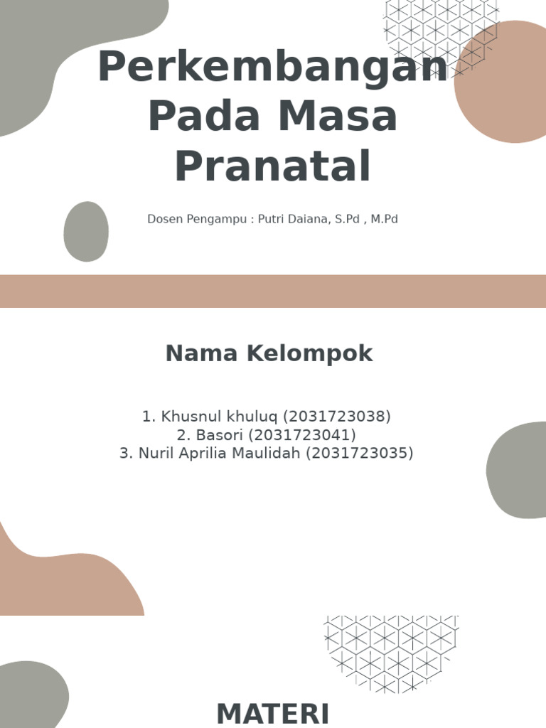 Perkembangan Pranatal: Tahap dan Bahaya | PDF