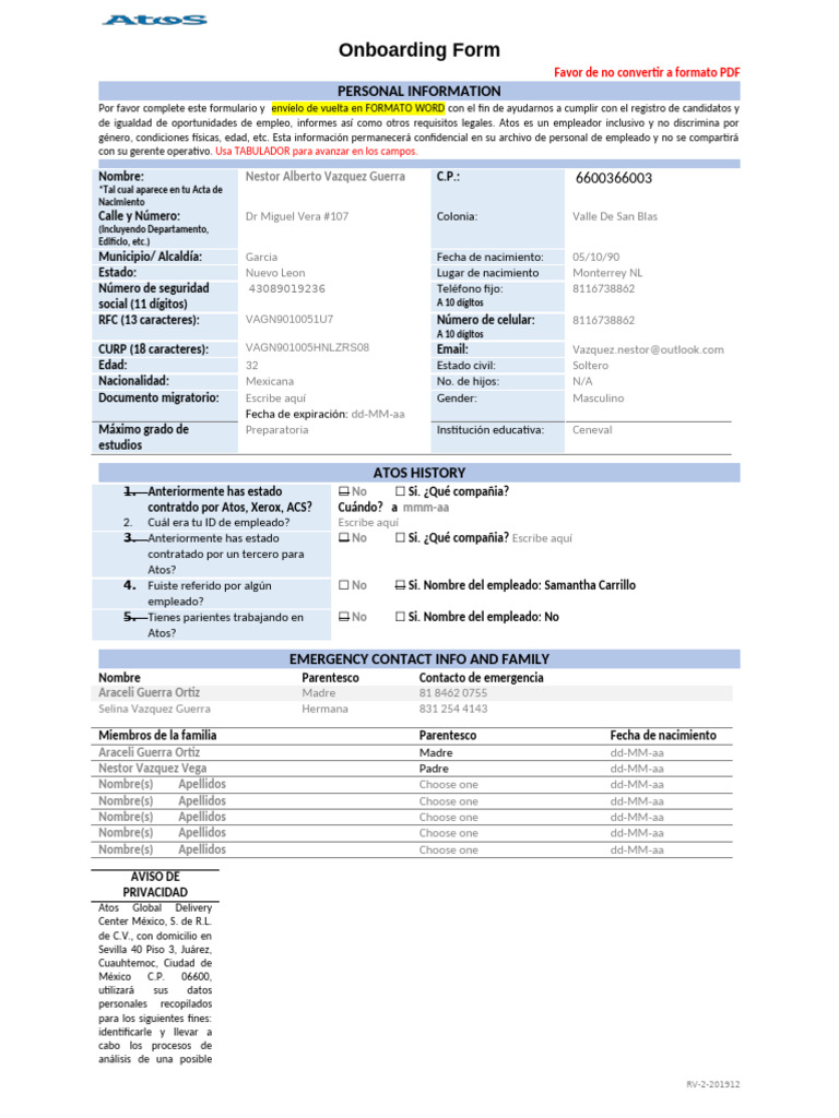 Onboarding Form | PDF