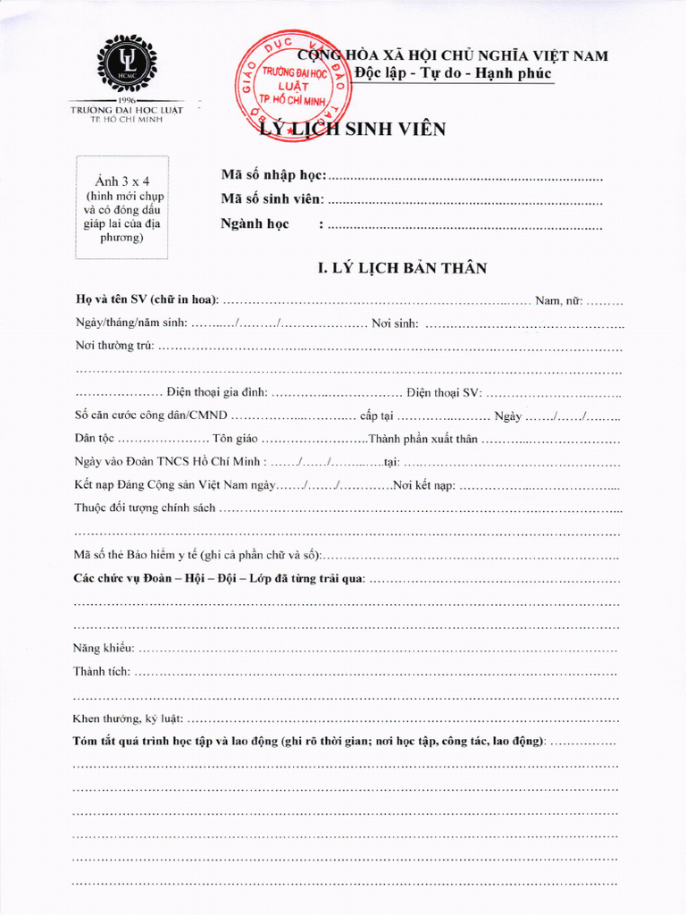 6 - Ly Lich Sinh Vien | PDF