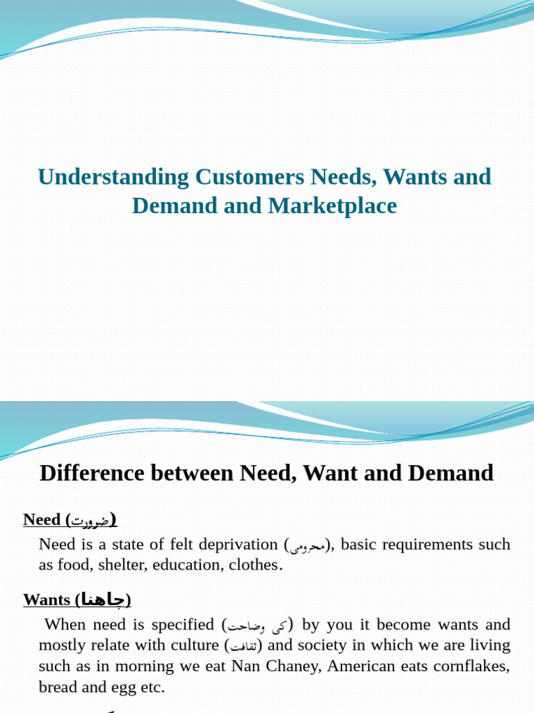 Need, Want, Demand and Market | PDF | Finance & Money Management