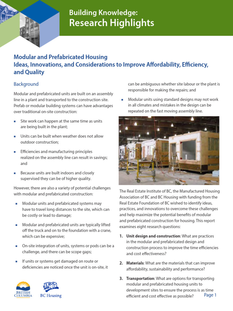 BK Research Highlights Modular Prefabricated Housing | PDF | Lumber ...