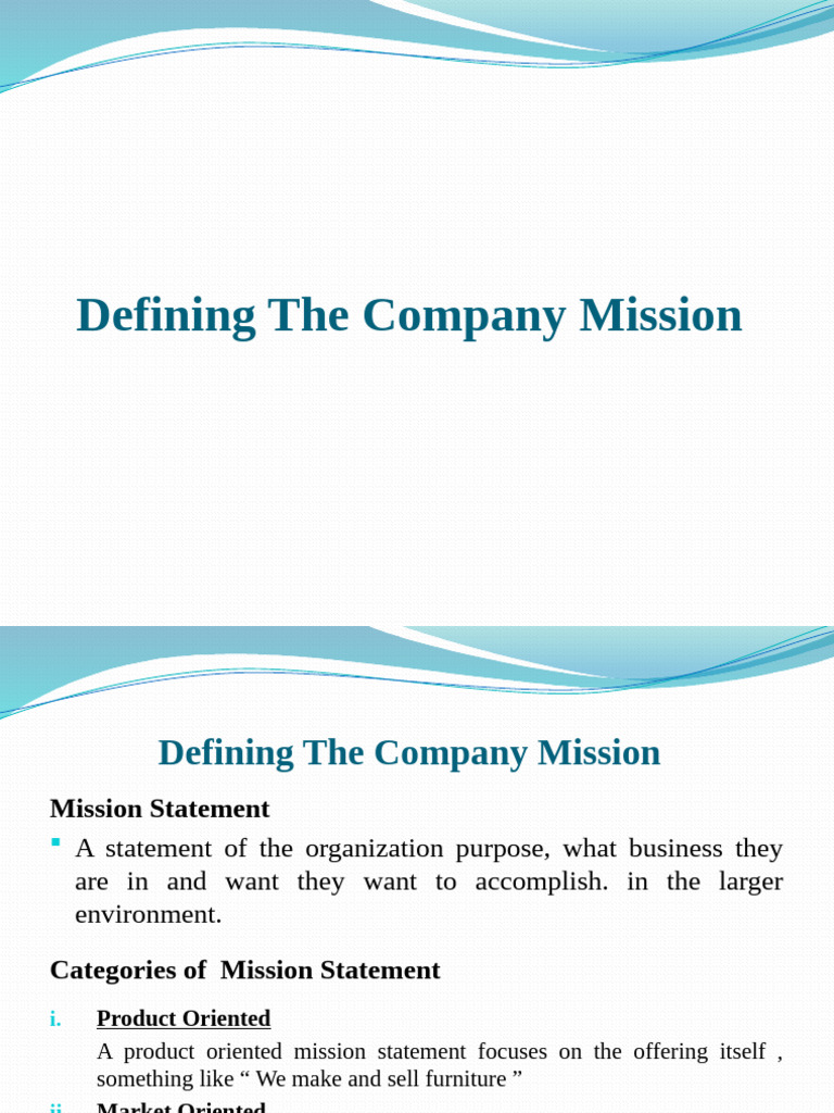 Defining the Company Mission | PDF