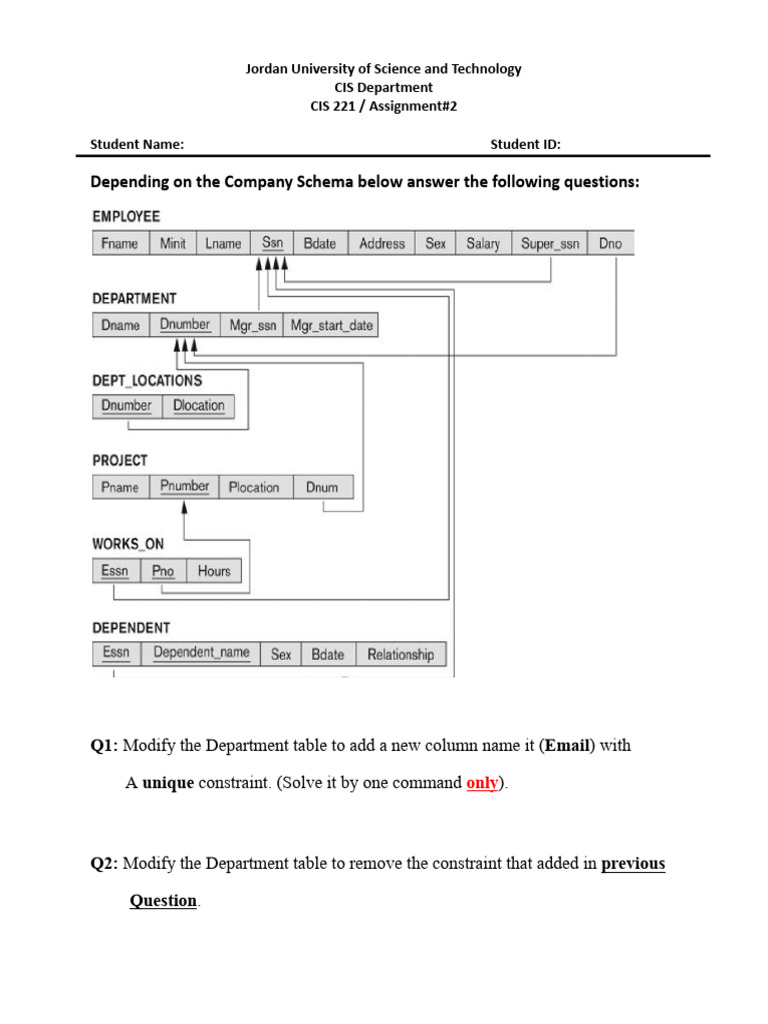 Assignment#2 (SQL DDL) | PDF