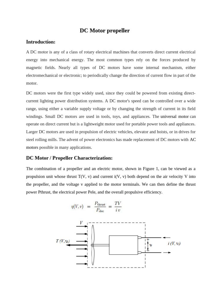 DC Motor Propeller | PDF | Electric Motor | Direct Current