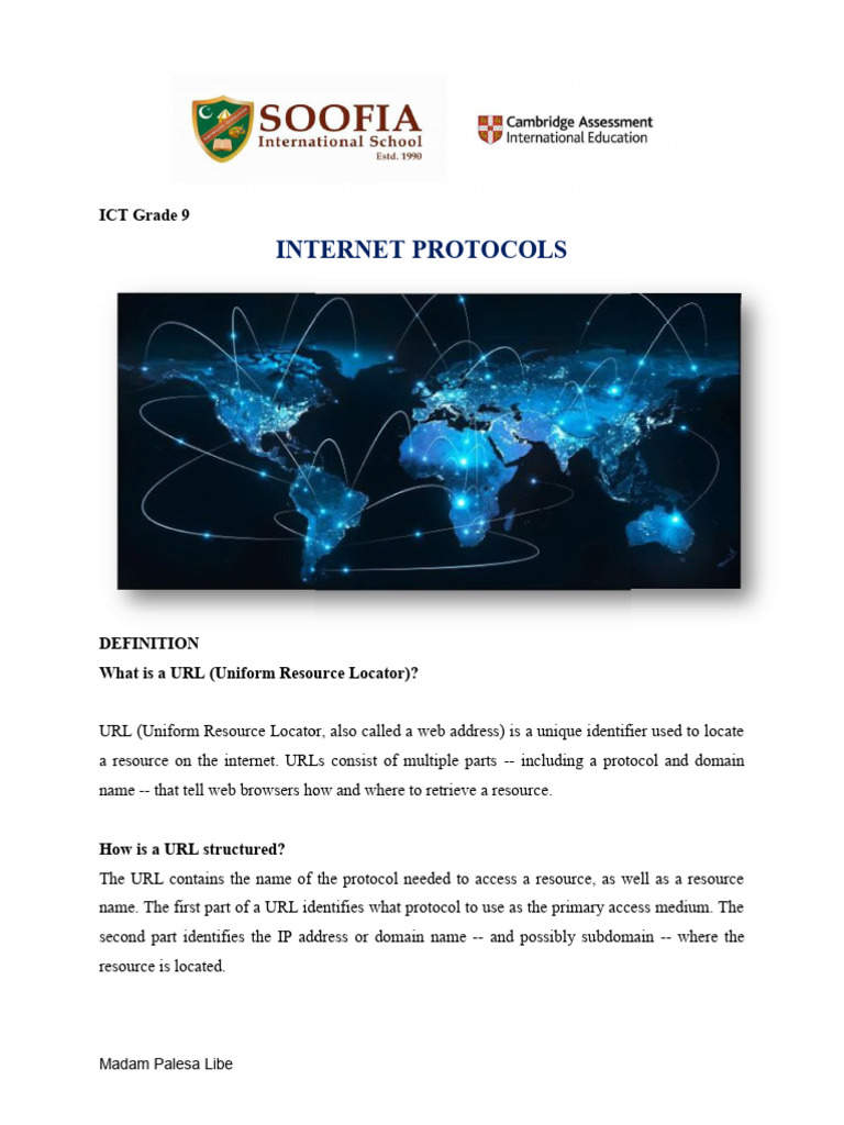 Internet Protocols Internet Protocols: ICT Grade 9 | PDF