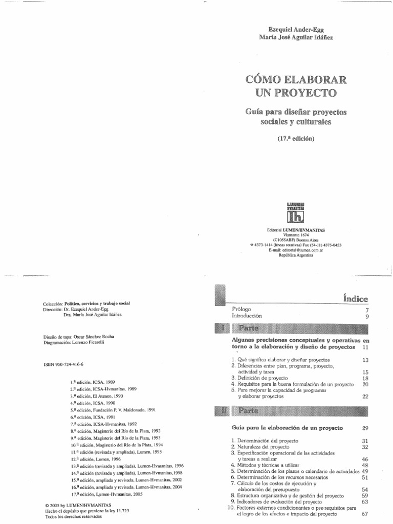 Ander-Egg Aguilar Idáñez - Cómo Elaborar Un Proyecto - Compressed | PDF