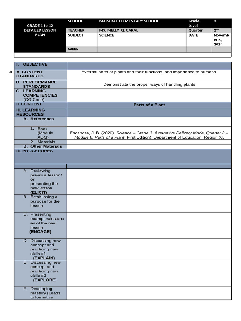 7es Lesson Plan (English) | PDF