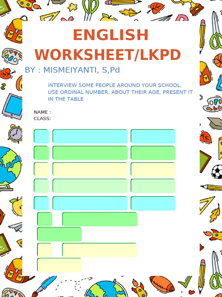 Colorful Illustrative Back To School Digital Worksheet - 20240122 ...