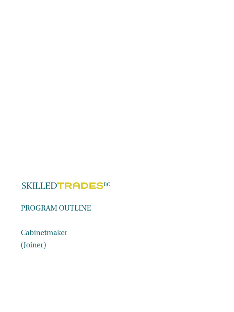 Cabinetmaker-Joiner-Program-Outline-Dec-2014-Current | PDF ...
