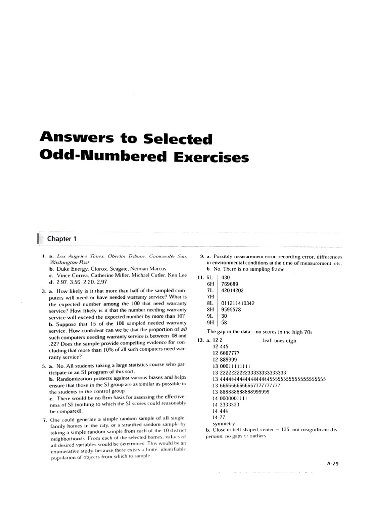 Answers To Selected Odd-Numbered Exercises | PDF